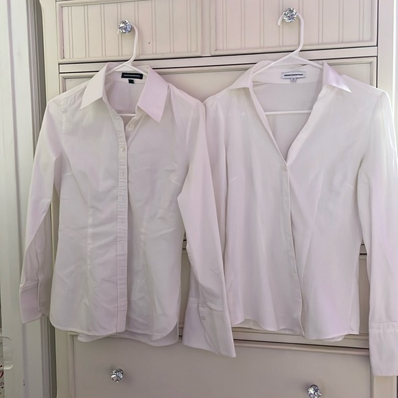 Express | Tops | 2 Express White Button Ups | Poshmark